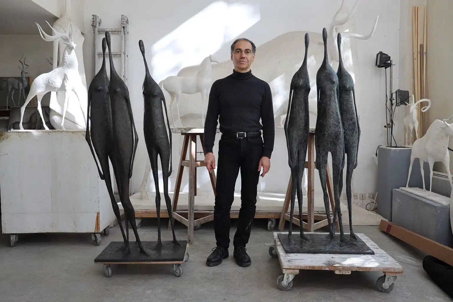 3 Large Standing Figures II | Contemporary sculpture by Pierre Yermia ...