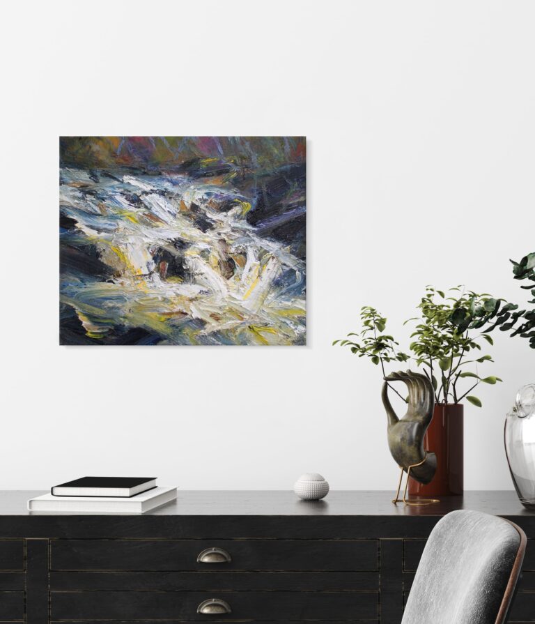 Black water near Silver bridge | Contemporary painting by Jonathan ...