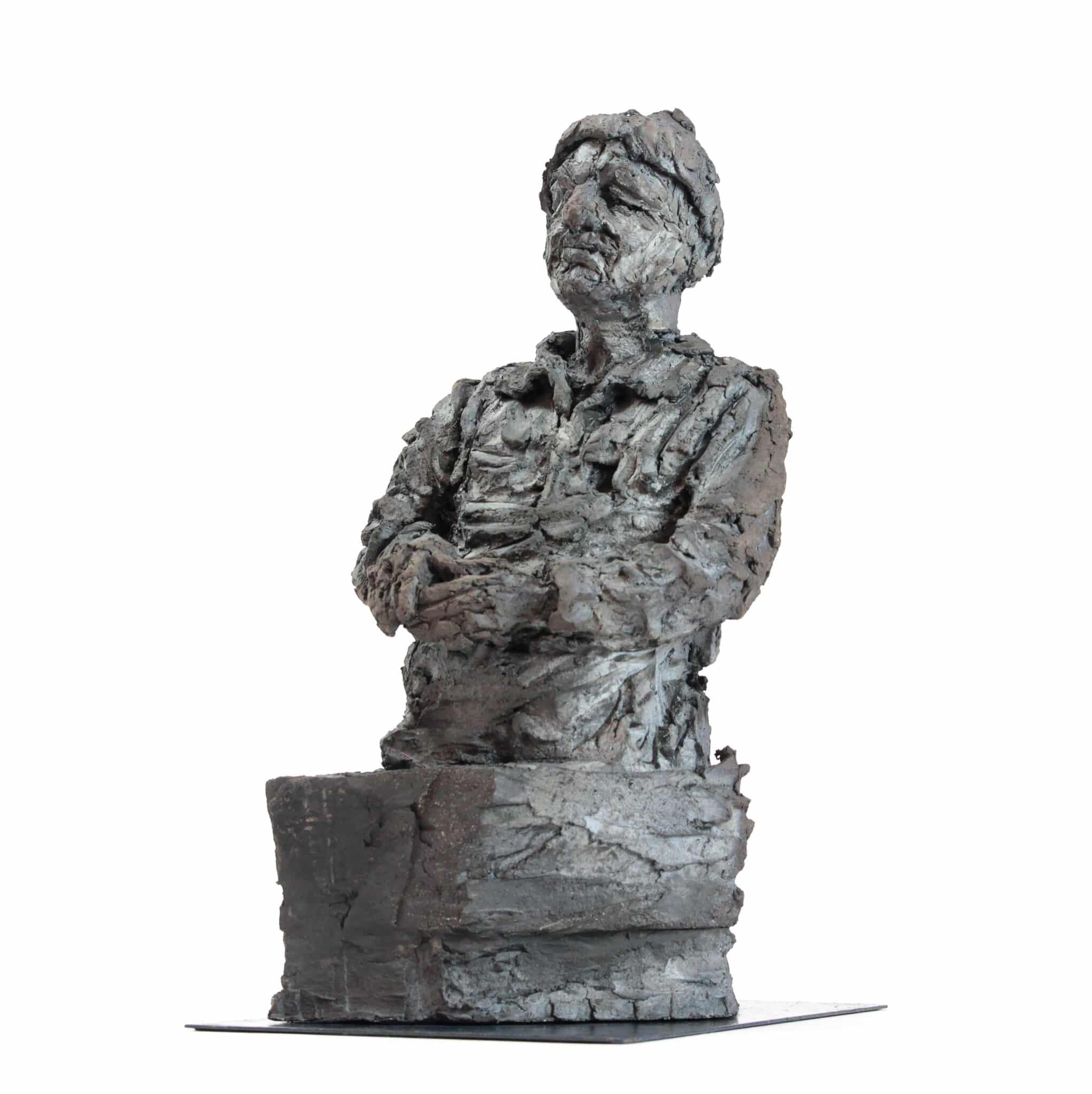 Man with a cap (with Yoann) | Contemporary sculpture by Cécile Raynal ...