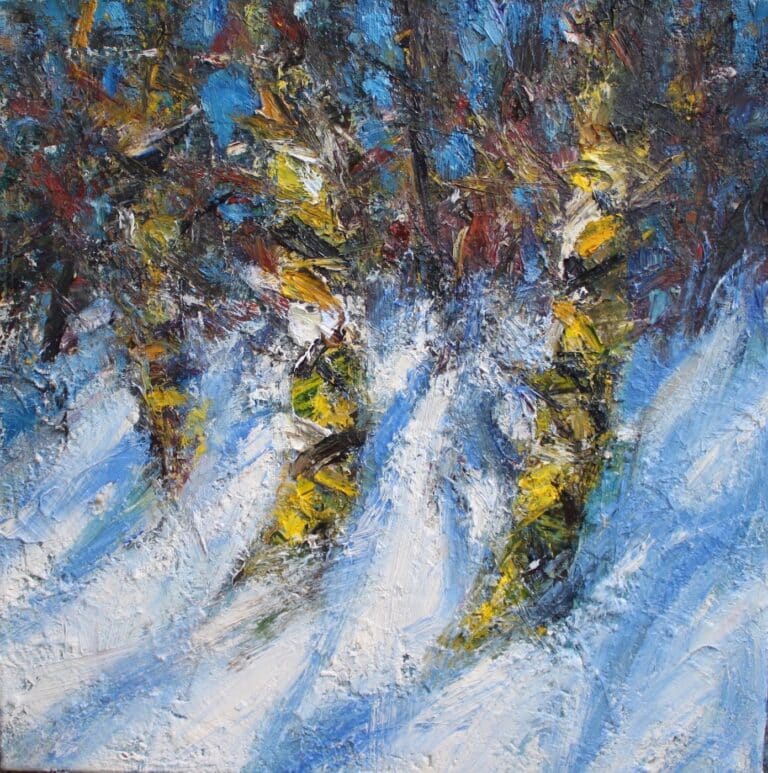 Winter reflection of Loch Droma | Contemporary painting by Jonathan ...