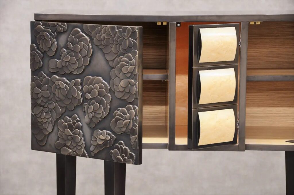 Bronze Cabinet Floral Pattern by Frédérique Domergue - Contemporary ...