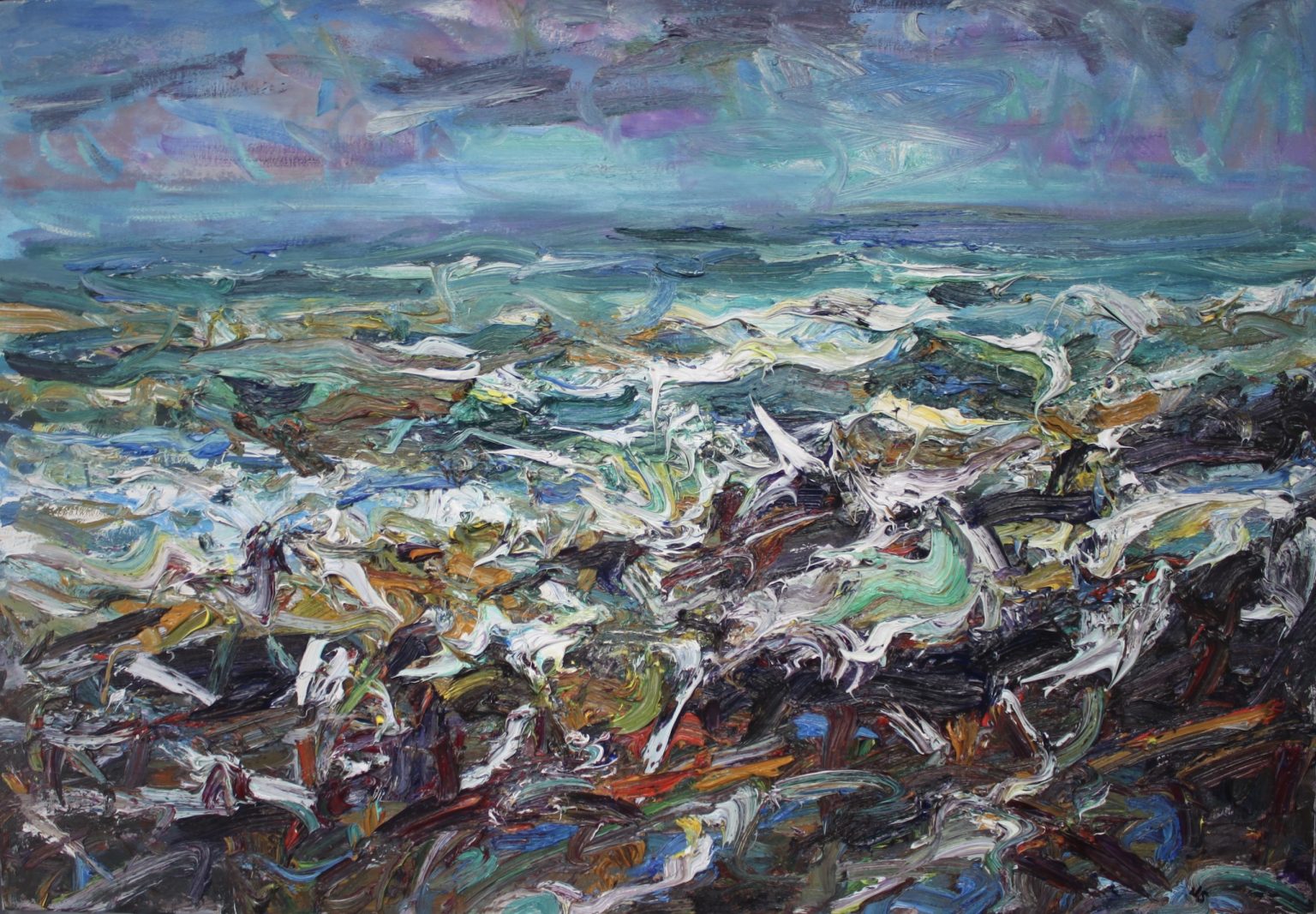 Winter reflection of Loch Droma | Contemporary painting by Jonathan ...