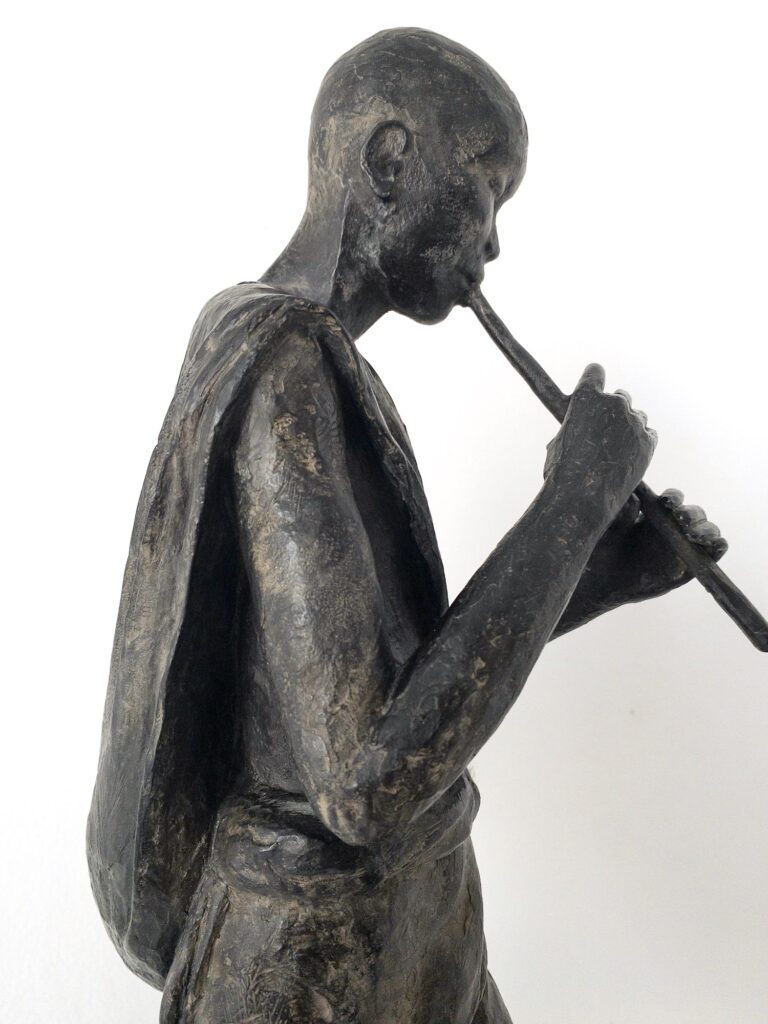 Young Flute Player | Contemporary sculpture by Marine de Soos for Sale ...