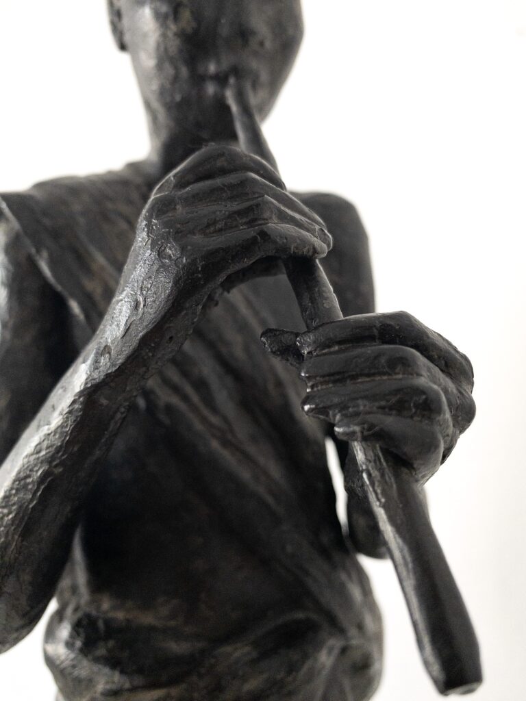 Young Flute Player | Contemporary sculpture by Marine de Soos for Sale ...